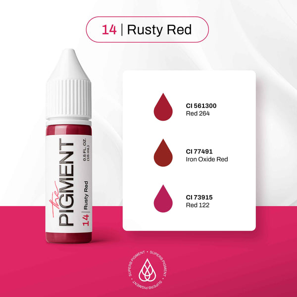 The Pigment Rusty Red 14 15ml | Pigmento PMU Labbra Rosso Mattone – PMU ...